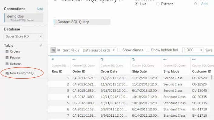 Using Custom SQL in Tableau: Points to Consider